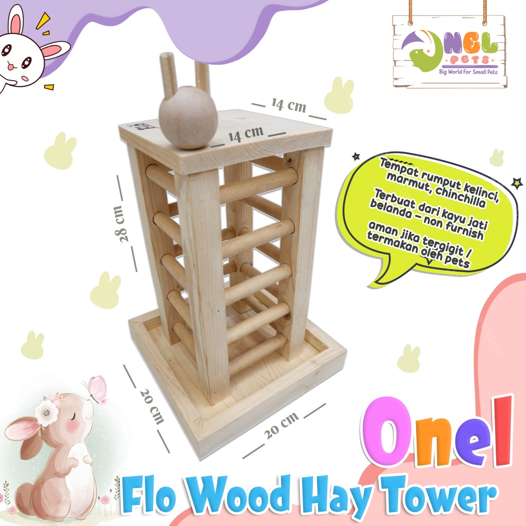 HAY RACK TOWER FLO / HAY RACK RABBIT MARMUT CHINCILLA/HAY TOWER ...