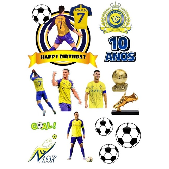 Ronaldo Football Theme Birthday Topper/Christian Ronaldo Cake Topper ...