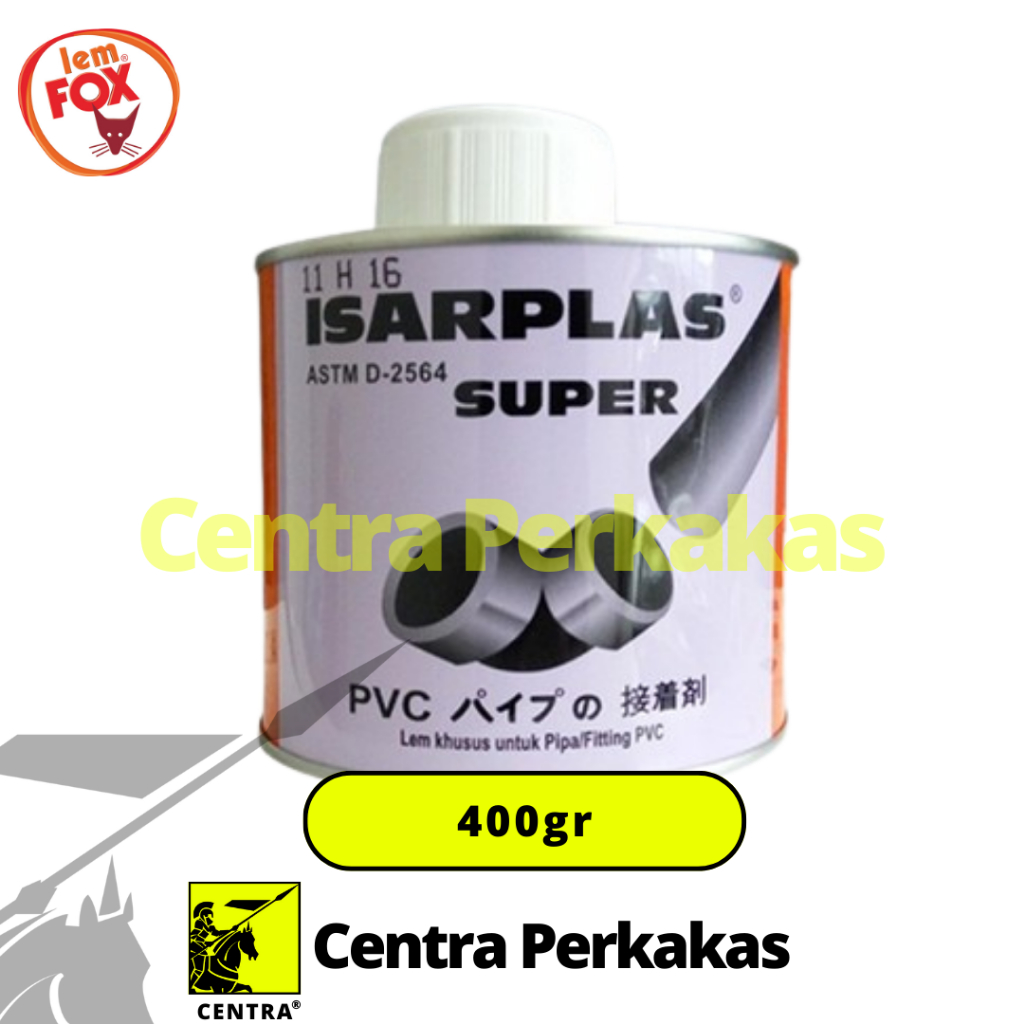 Fox ISARPLAS SUPER PVC Fitting Pipe Glue 400gr-ASTM-D2564 | Shopee ...