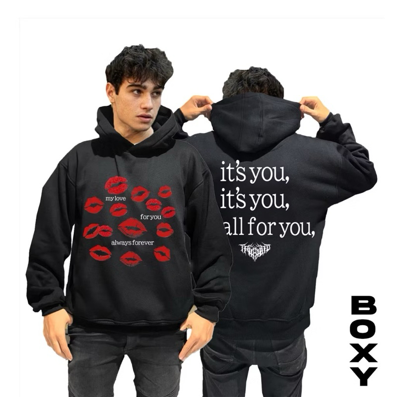 Boxy Its You Kiss Me Hoodie Unisex Men Women Aesthetic | Shopee Philippines