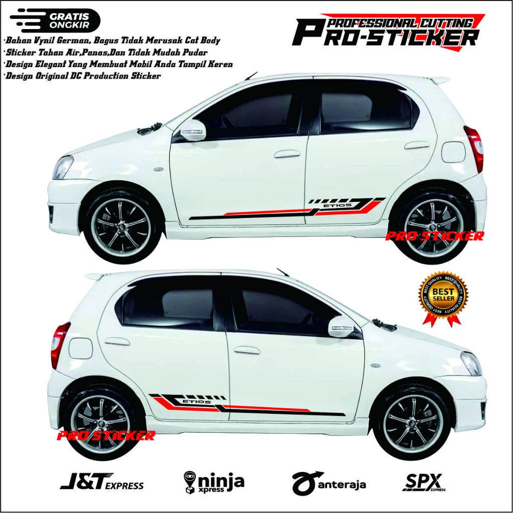 Toyota ETIOS VALCO CAR STICKER STRIPING STICKER VARIATIONS | Shopee ...