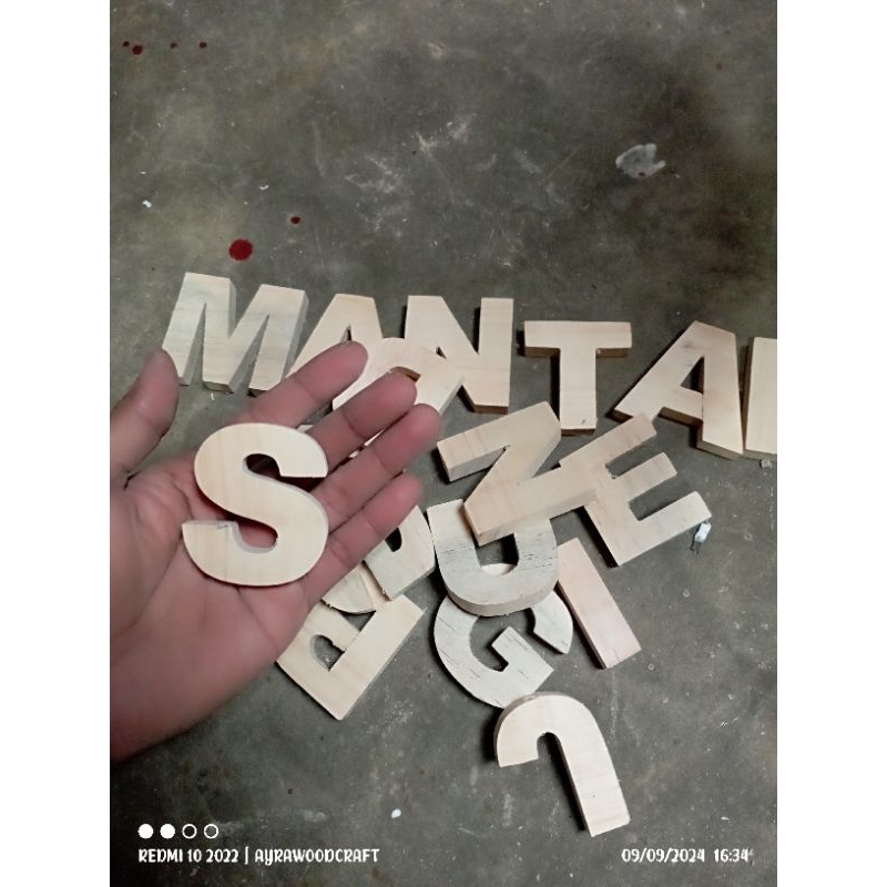 KAYU Wooden letters raised letters size 5cm alphabet wood numbers ...