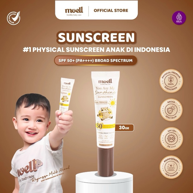 Moell Physical Sunscreen for Children & Babies SPF 50+ (PA++++) 30 gr ...