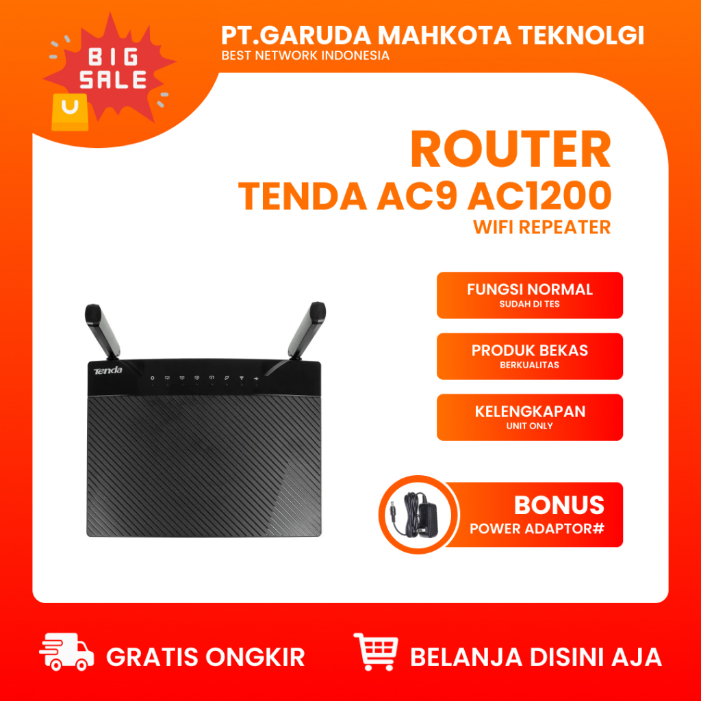 TENDA Ac9 AC1200 Dual Band Wireless Wifi Extender Tent Router Second | Shopee Philippines