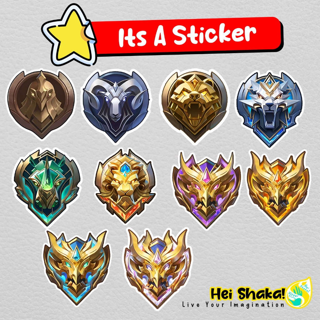 Mobile Legends Warrior Grand Master Elite Epic Mythic Legend Tier Sticker Immortal Mythical ...
