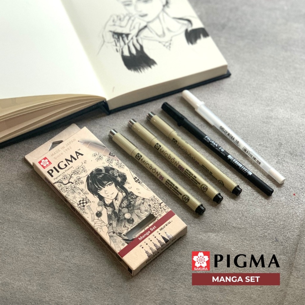 Sakura Pigma Micron Drawing Pen Manga Set A MG6A | Shopee Philippines