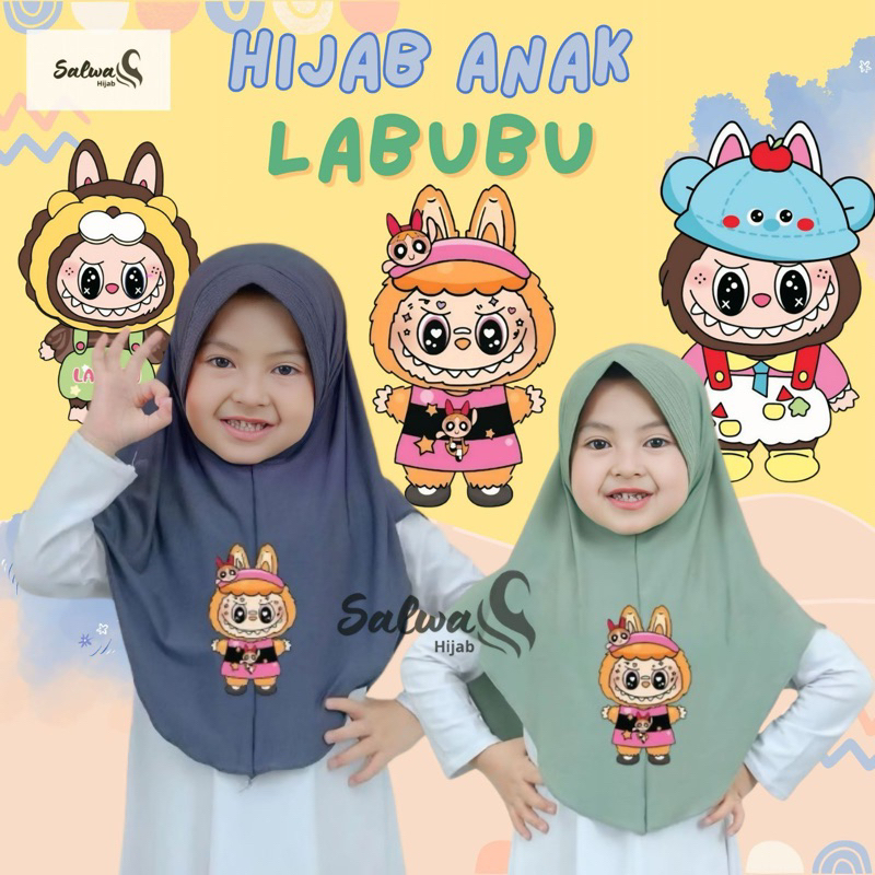 Labubu Children's Hijab/Viral Labubu Children's Hijab/Labubu Sticker ...