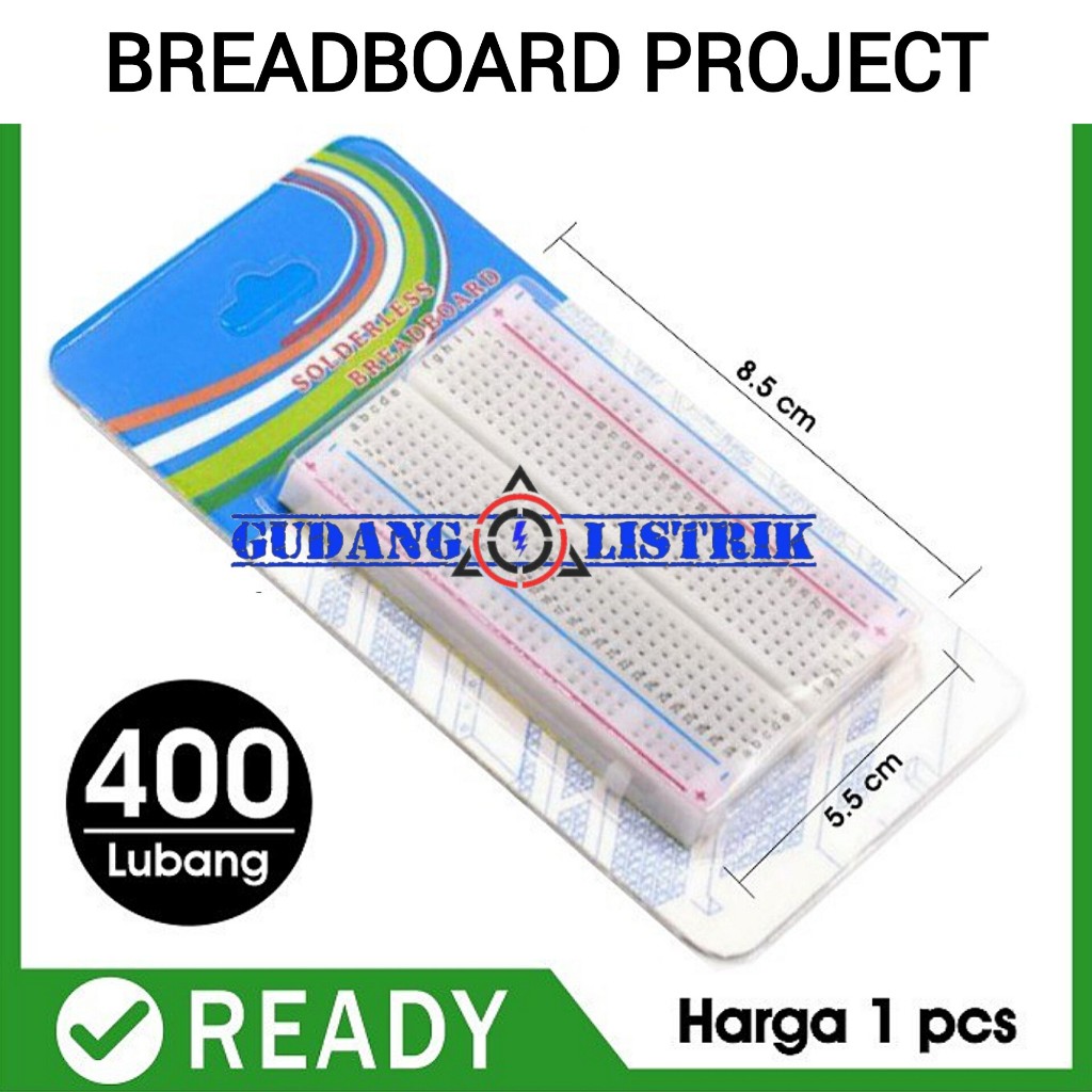 Breadboard MB-400 400 Hole Solderless PCB Project Board Arduino and ...