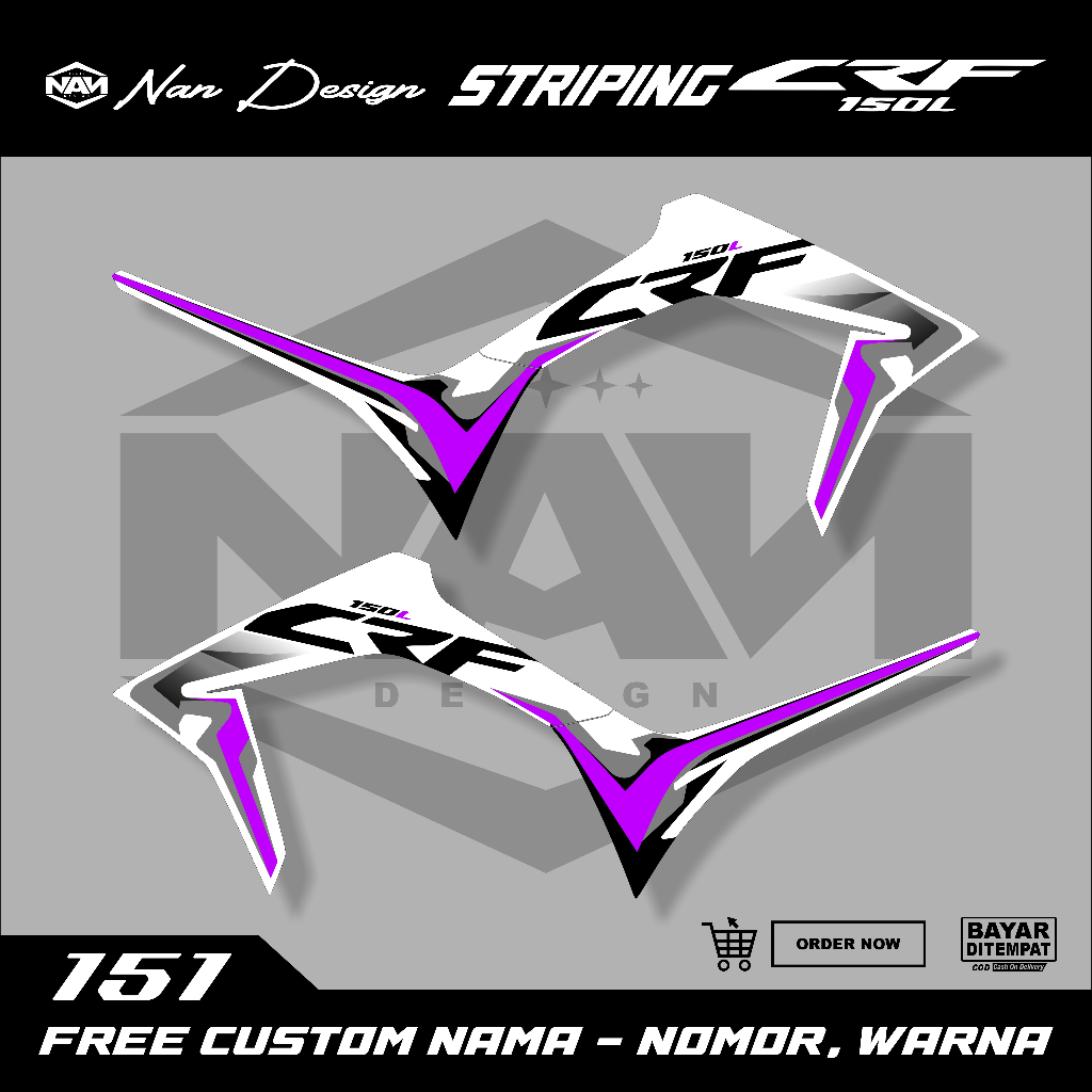 Honda CRF 150 L Sticker Striping CRF 150L Sticker Variation Code A151 ...