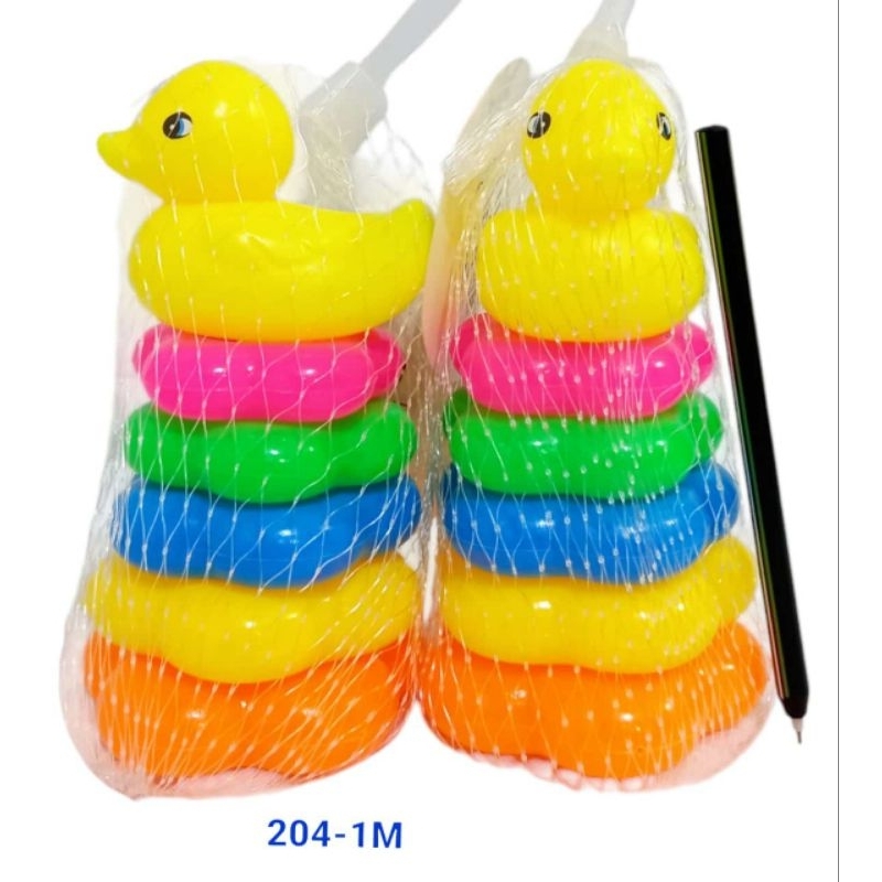 Baby CHILDREN'S TOYS 5pc STACKING DUCK CHILDREN'S EDUCATIONAL DONUT ...