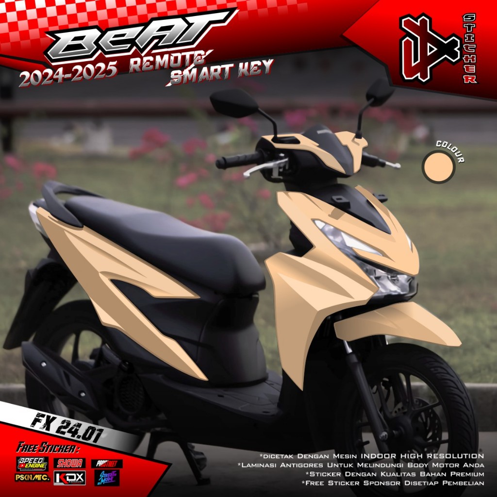 Newest Honda Beat CBS Street Deluxe Gen 2 SMART KEY 2024 2025 Sticker ...