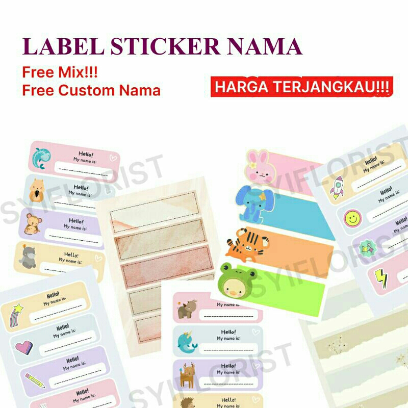 HITAM PUTIH Sticker LABELS FOR SCHOOL NAMES, COLLEGE, ETC, AFFORDABLE ...