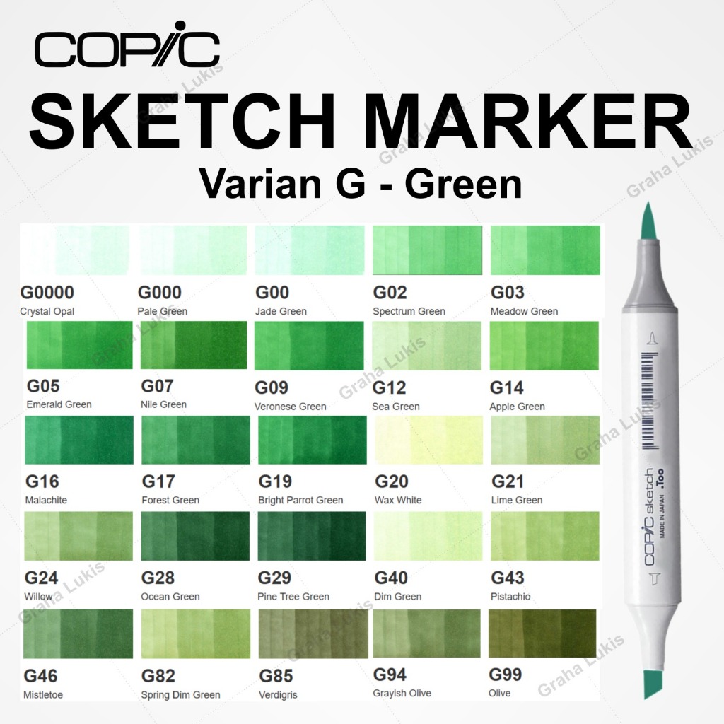 Copic SKETCH MARCHER VARIAN G - Green | Shopee Philippines