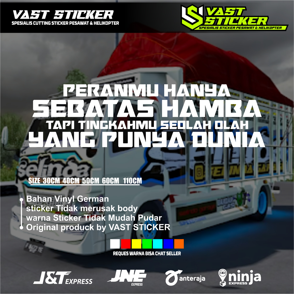 Cutting stickers ABBATAS HAMBA stickers for variations of rear side ...