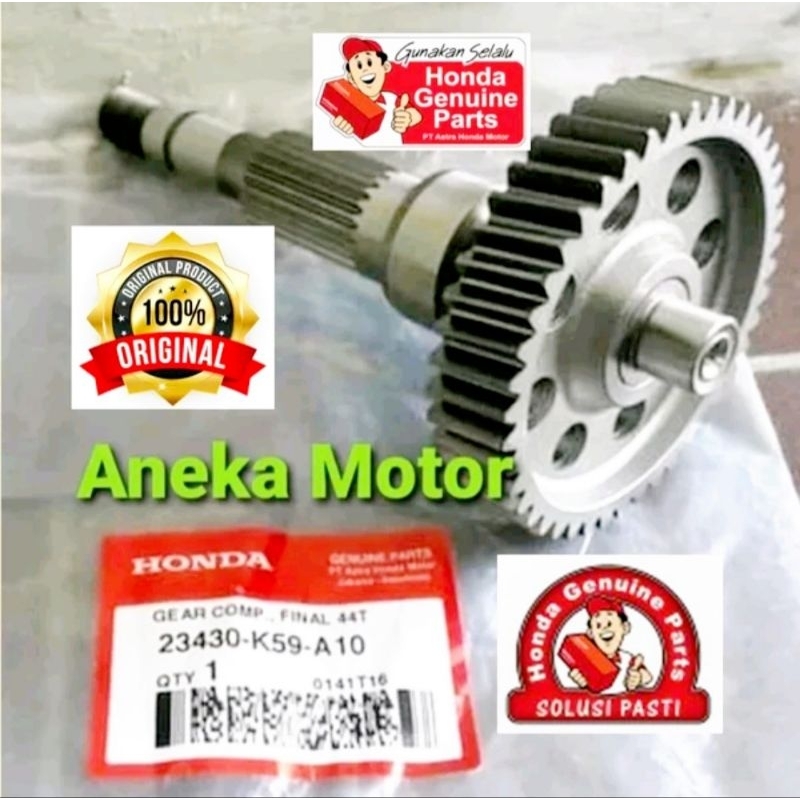 Rear Axle Gear Compbl Final Honda Vario 125 eSP Led K60 Vario 150 eSP ...