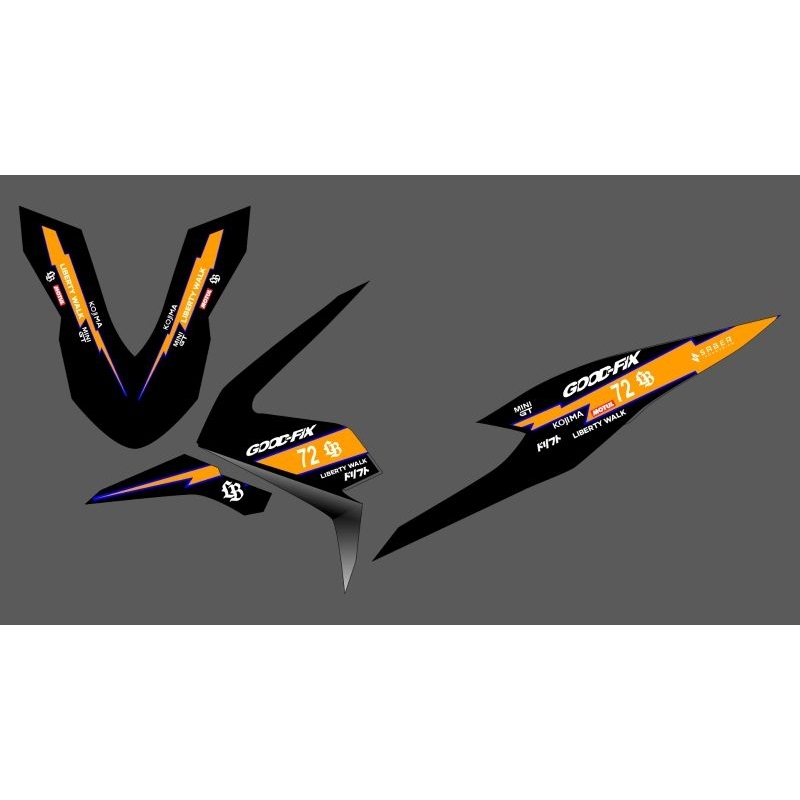 Striping STICKER TRANSPARENT BEAT DELUXE/STREET DESIGN LWBK LIVERY ...