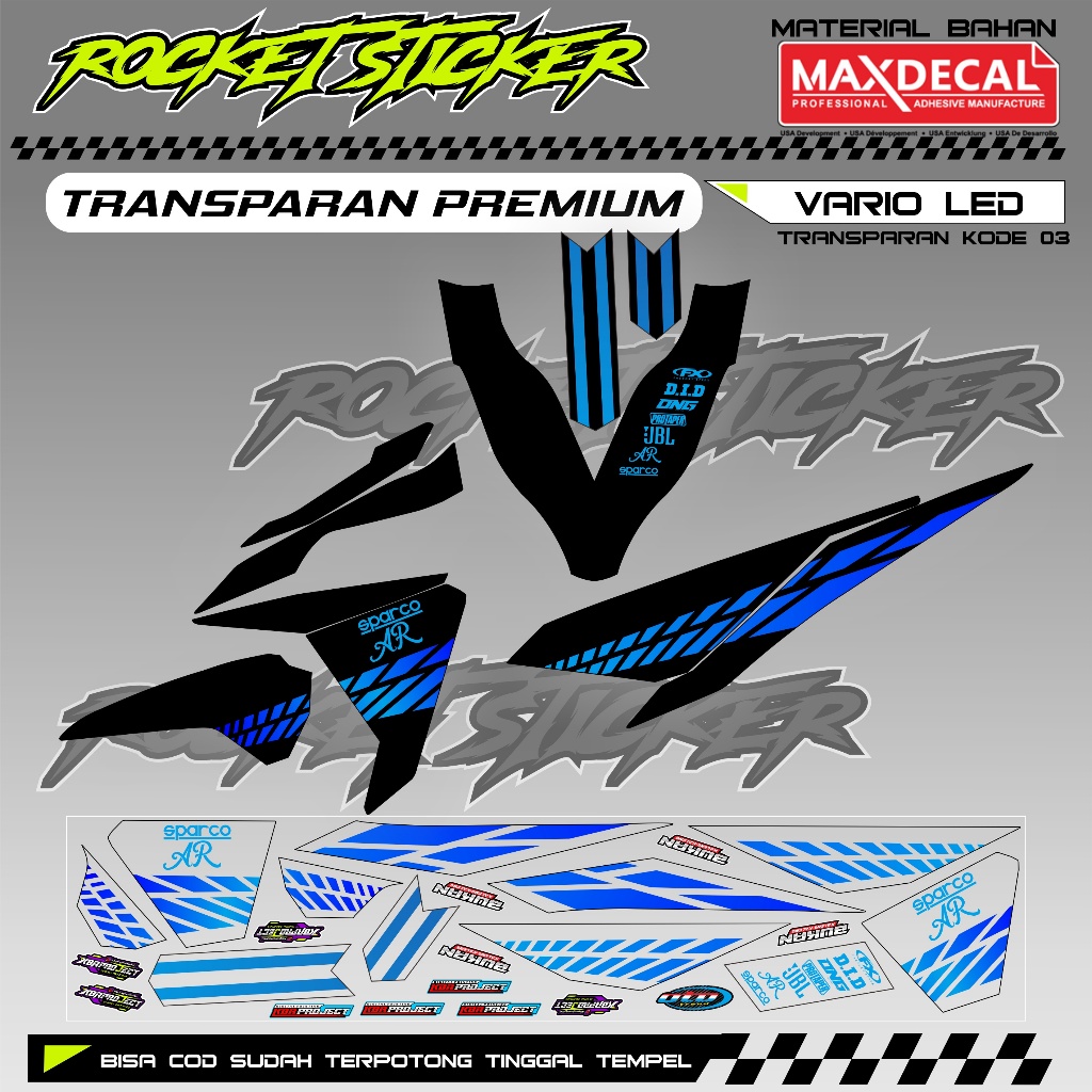 VARIO LED Striping, VARIO LED UV TRANSPARENT Sticker Variation, CODE 03 ...