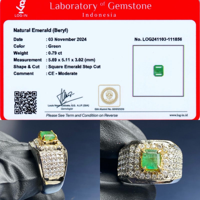 Natural Emerald Emerald Beryl 0,79 ct Ring Kunsar Chrome Microsetting Memo LOGIN | Shopee ...