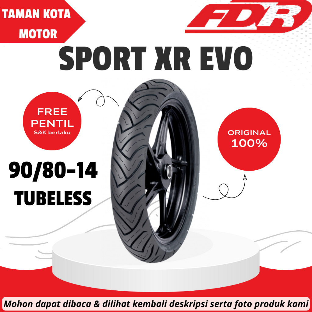 Motorcycle TIRE FDR Sport XR Evo 90/80-14 Tubeless (TL) ORIGINAL ...