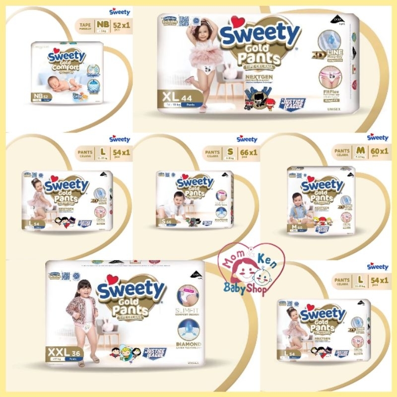 Sweety Gold Pants / Tape / Diaper Diapers ALL Sizes | Shopee Philippines