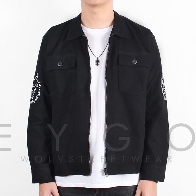 Men's Black Boxy Work Jacket / Work Jacket Boxy Fit / Work Jacket Crop ...
