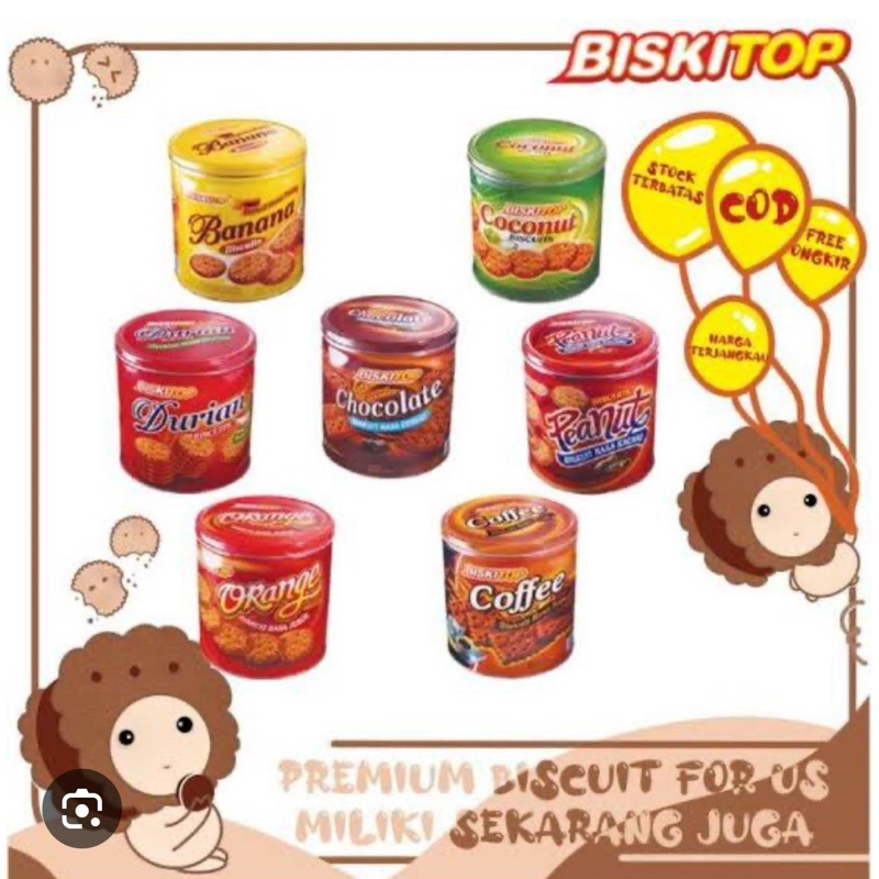 Biskitop biscuits 350gr cans of various flavors | Shopee Philippines