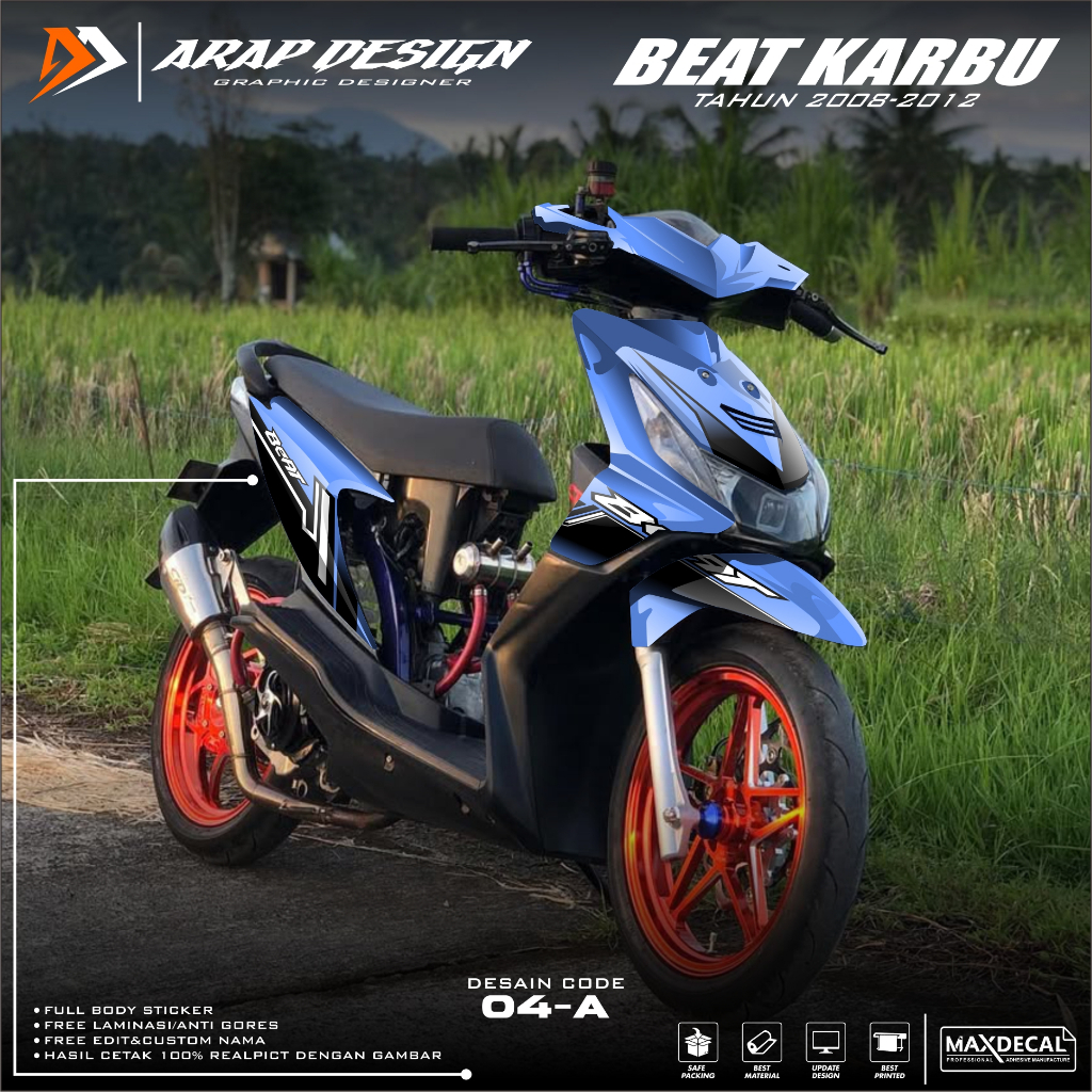 Arap DESIGN Decal Sticker Honda Beat Karbu Full Body - Old Beat ...