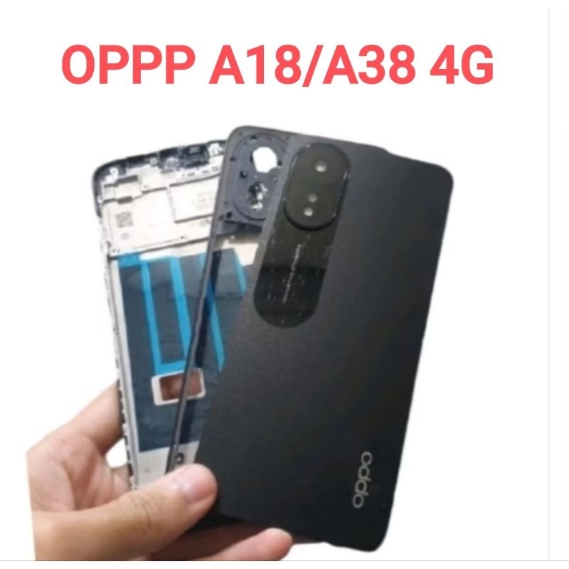 Backdoor HOUSING+BEZZEL+LCD FRAME OPPO A18/A38 4G BACK KESING FULLSET ...