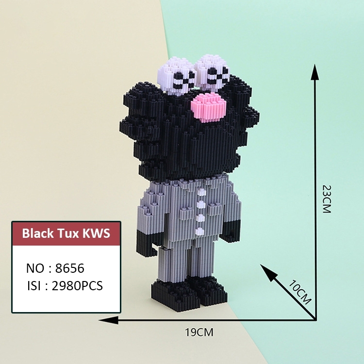 Nano Blocks Toy Kaws Black Tuxs Medium 3D Model Cute Animation ...