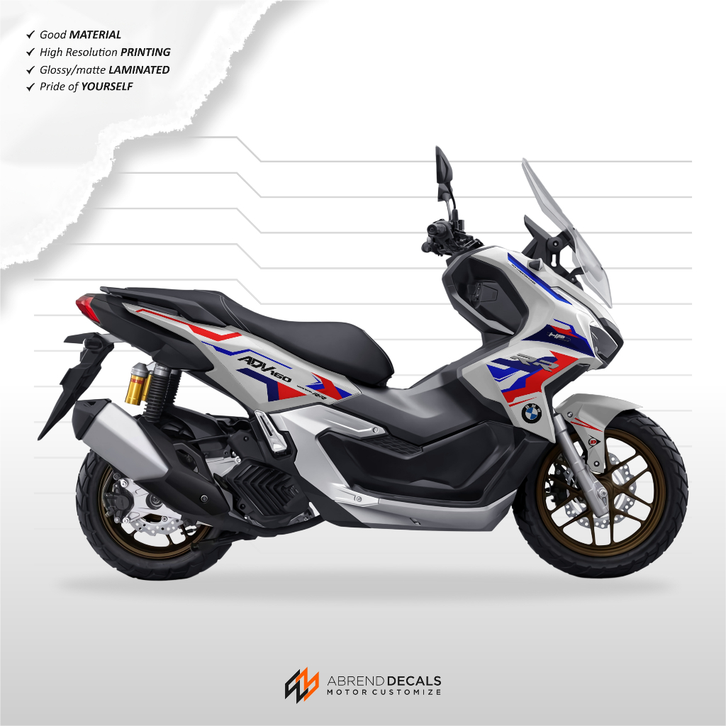 Axedecal STRIPING ADV 160 BMW TRI COLOR / HONDA ADV 160 MOTORCYCLE ...