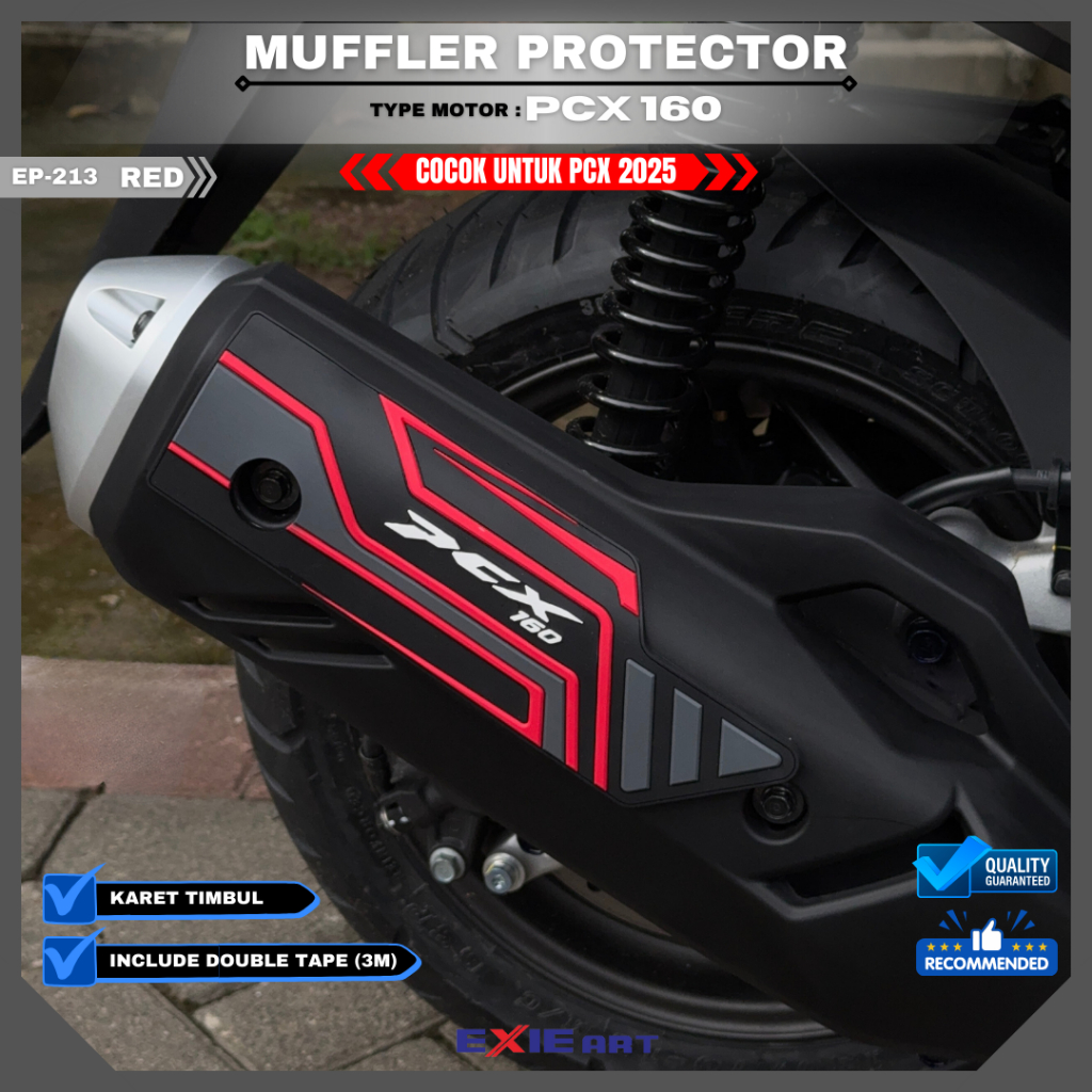 Muffler Body Protector Honda PCX 160 RoadSync 2025 Cover Exie Art ...