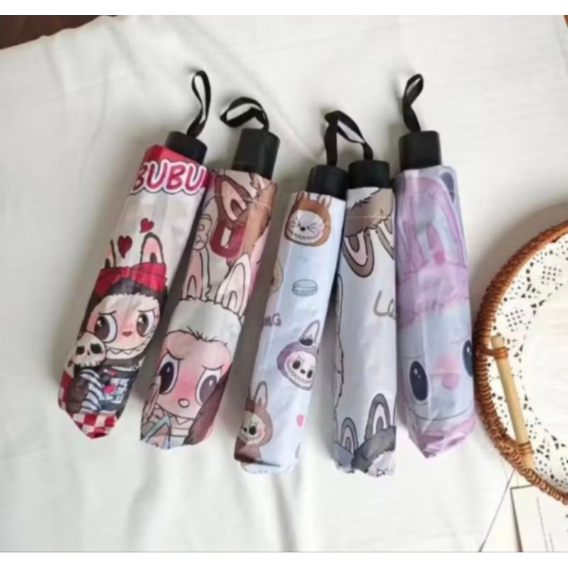 Viral Labubu Character Folding Umbrella Hot Rain Umbrella Anti UV ...
