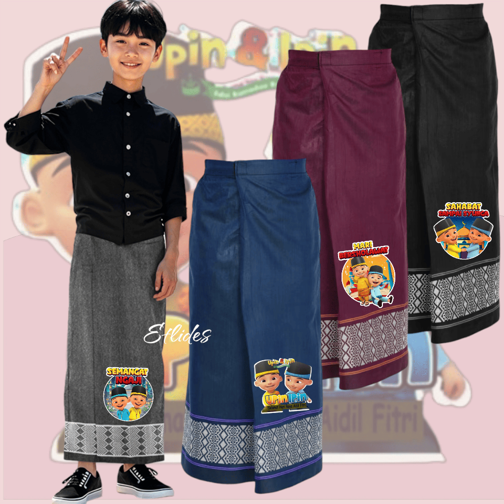 Boys' Sarongs with Cute Upin & Ipin Characters. Latest Character ...