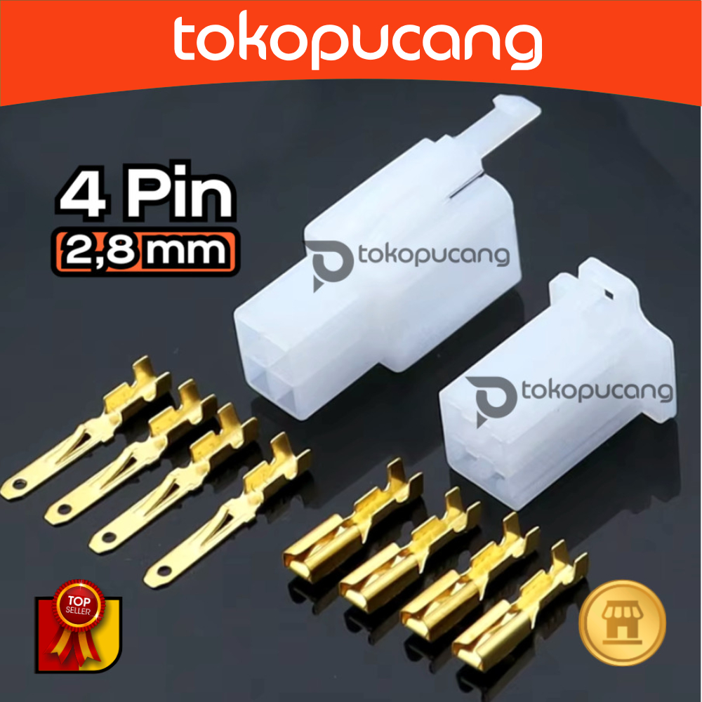 Mini Socket 4P 2,8mm Skun 4 Pin Male + Female Socket Car Motor Jack 2 ...