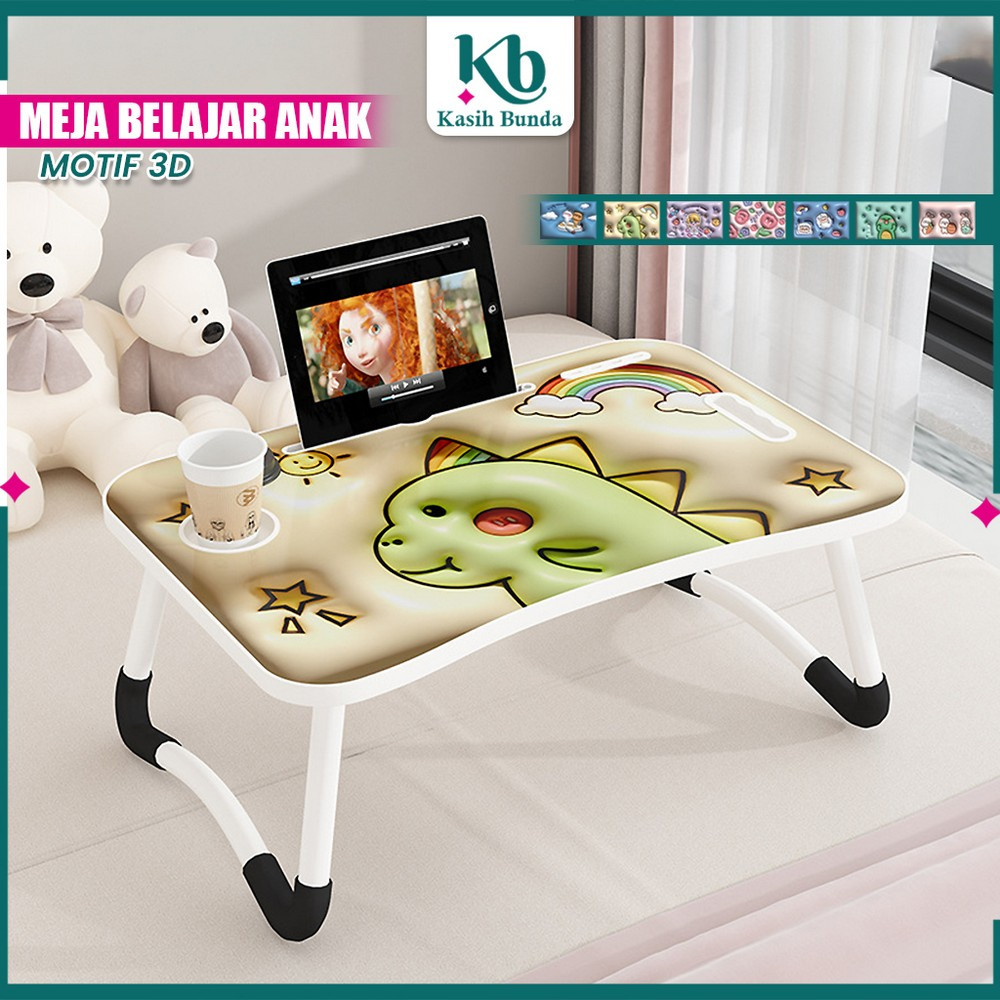 Folding Laptop Table with 3D Character Image Portable Folding Table / Korean Style Folding Table ...