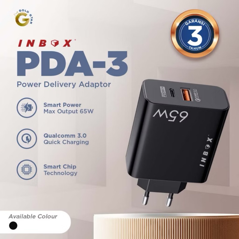 Inbox PDA-3 Charger Head 65W Dual Port USB A & Type-C Fast Charging ...