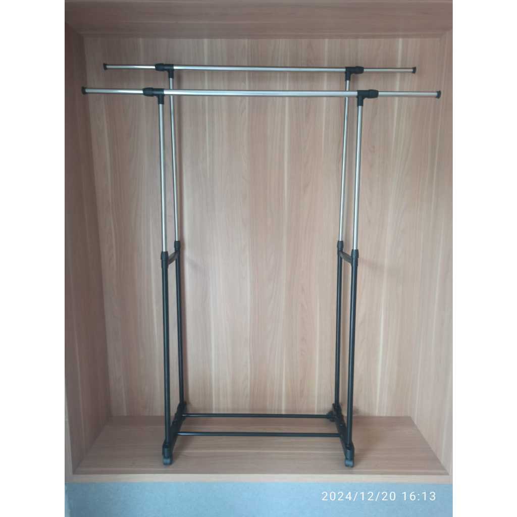 GANTUNGAN Shenar DOUBLE STAND HANGER MULTIPURPOSE RACK CLOTHES HANGER 4 ...