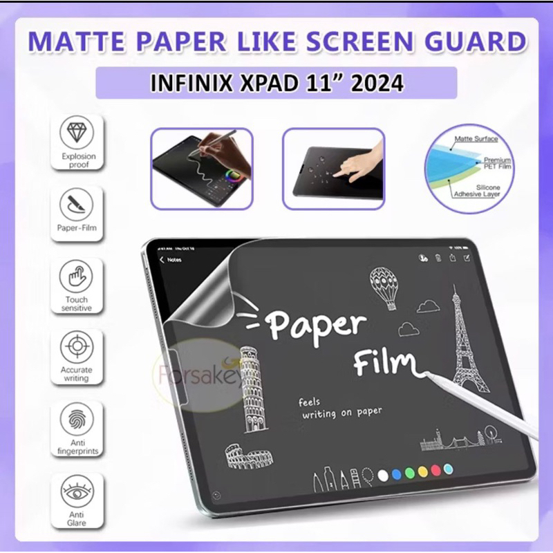 INFINIX XPAD 20 LTE 2025/XPAD GT 13 INCH/XPAD 11 BUN PAPERLIKE ANTI ...