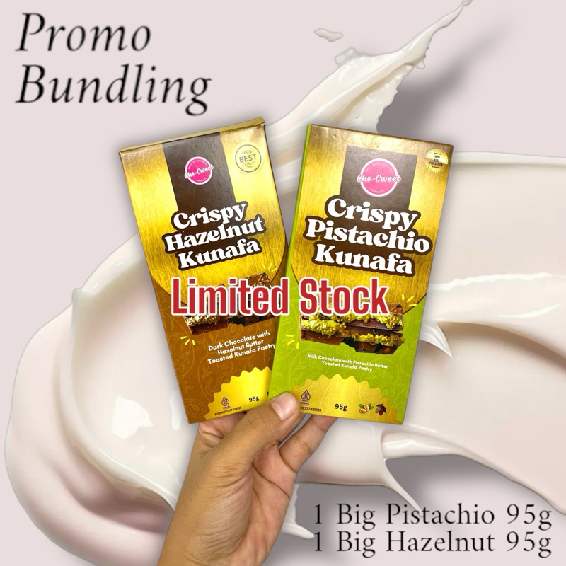 Cho-cweet CHOCOLATE DUBAI VIRAL BUNDLING 1 BIG PISTACHIO 95g & 1 BIG ...
