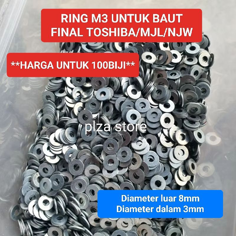 100.pcs m3 bolt Ring for Toshiba tr final MJL NJW inner diameter 3mm ...