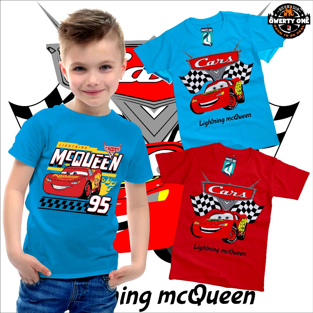 Mcqueen Cars Series Character Distro Children's T-shirts 1-14 Years ...