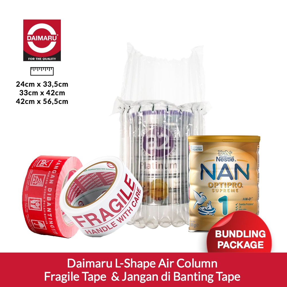 Daimaru L-Shape Air Column Bag Bunding Fragile Duct Tape Don't slam OPP ...
