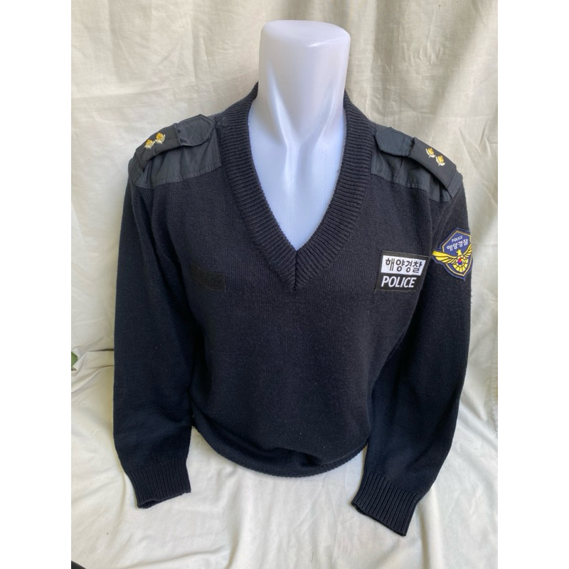 Korean National Police Knitted Warm Clothes Sweater Korean Beach Police ...