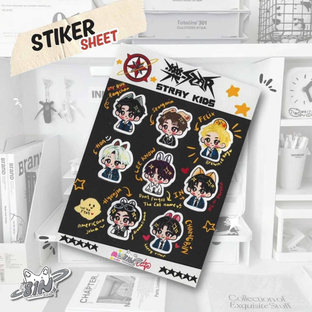 STRAY KIDS Sticker Sheet (SNK01) | STRAY KIDS Series | Deco Planner ...