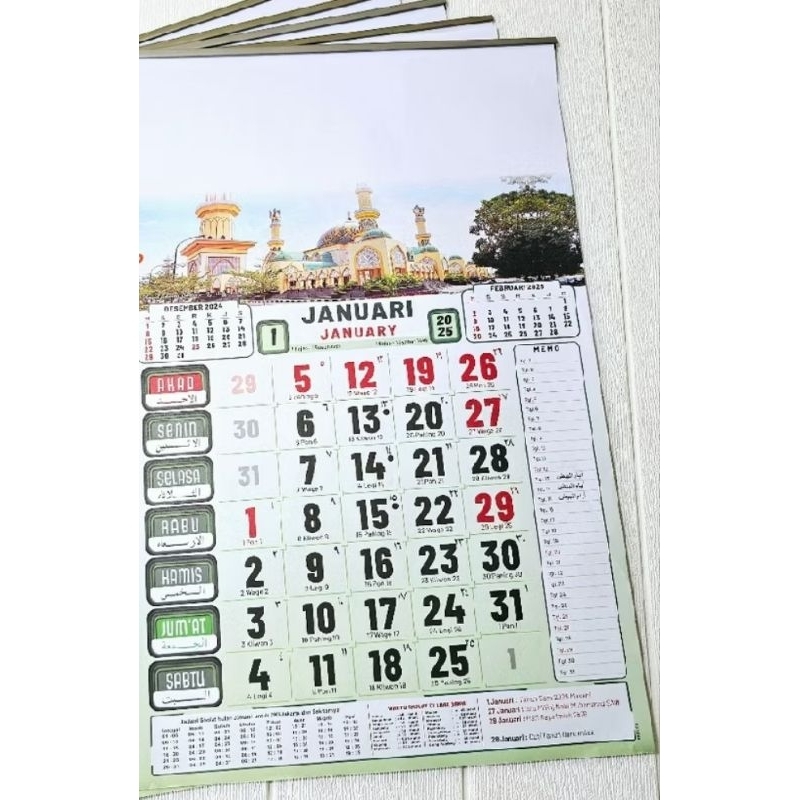 2025 Calendar/Almanak Masehi Large Numbers Complete with Javanese ...