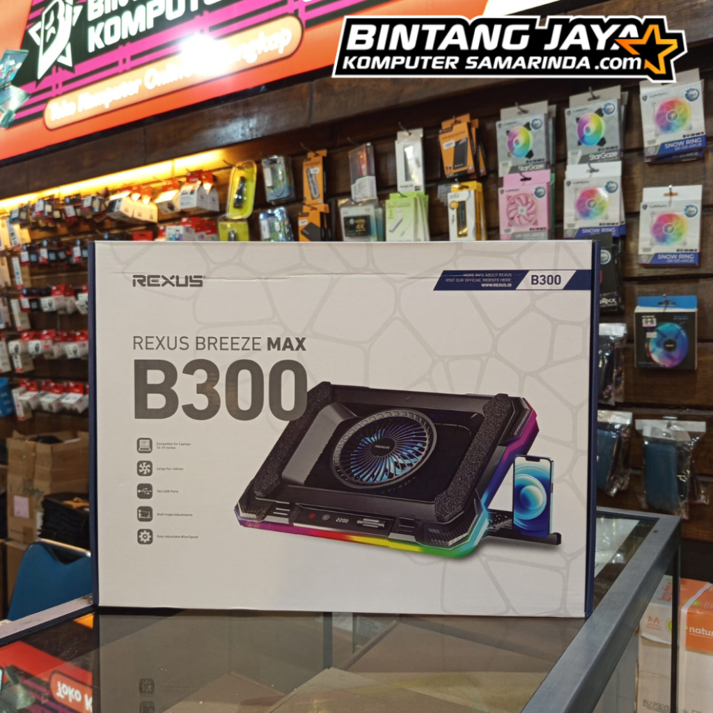 Rexus B300 Cooling Pad Breeze Max RGB - Laptop Cooler 2200RPM | Shopee ...