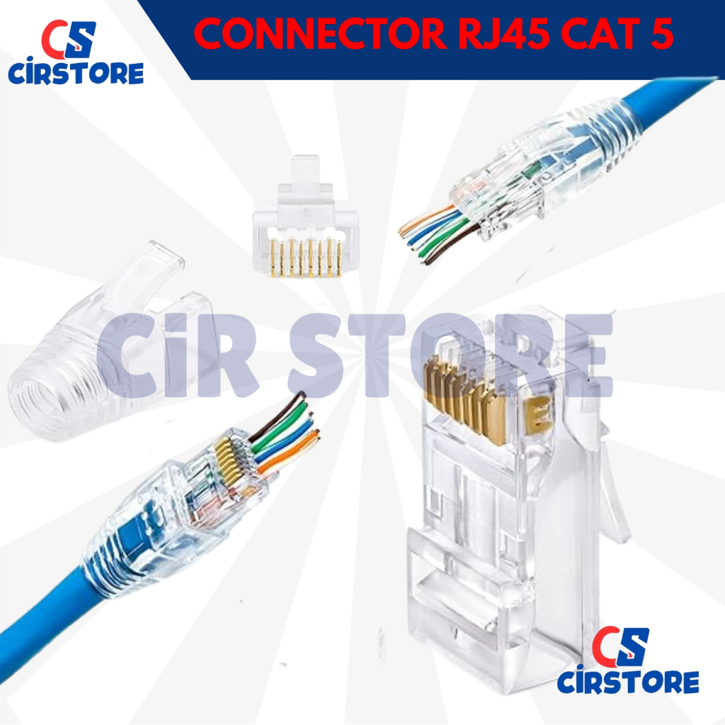 Rj45 Cat 5 Connector 100 PCS, RJ45 Cat5 Plug Modular 100 PCS / Rj 45 ...