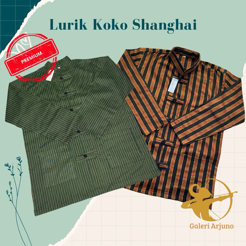 HIJAU [Premium] Shanghai Koko Lurik Shirt // men's traditional clothing ...