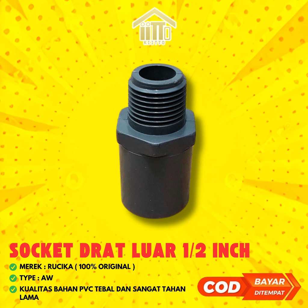 1/2 INCH RUCIKA OUTER DRAT PVC SOCKET (AW) / VALVE SOCKET AW 1/2" INCH ...