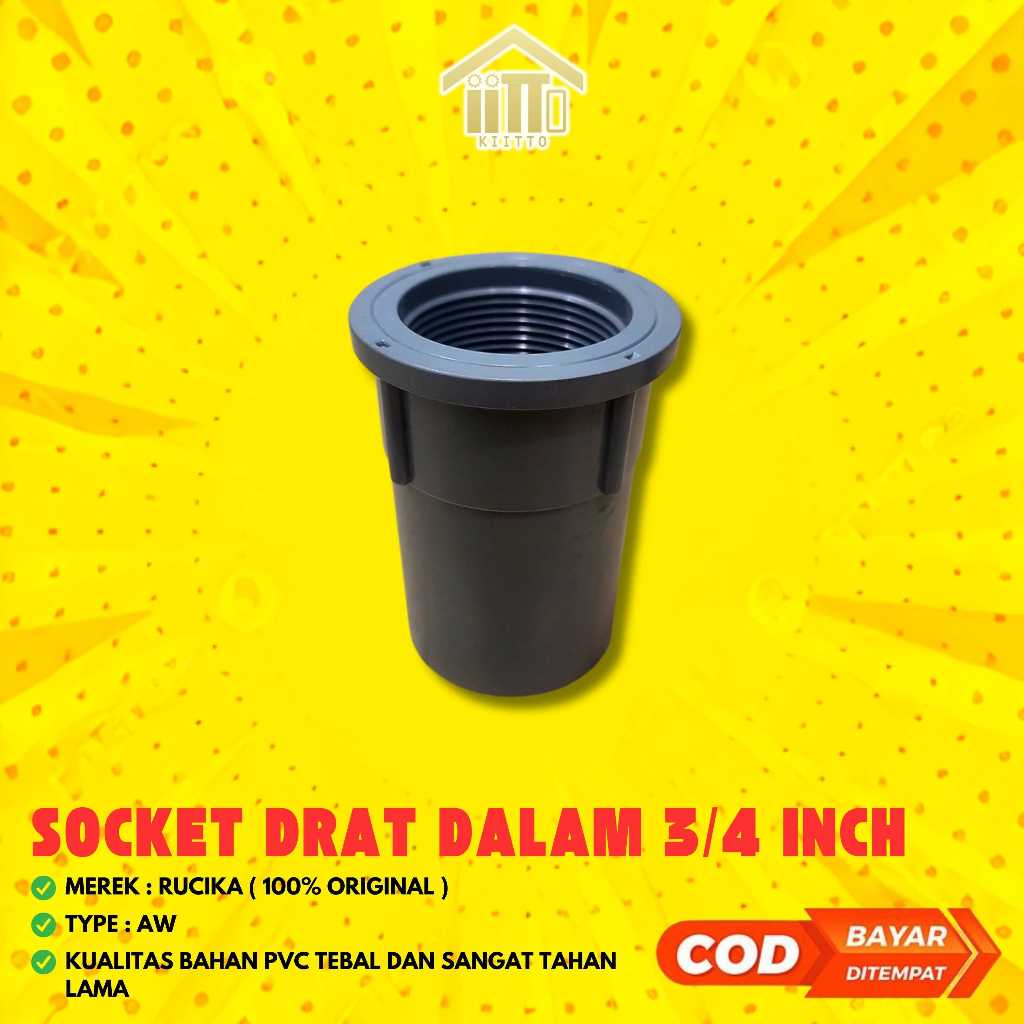 PVC DRAT SOCKET IN 3/4 INCH RUCIKA (AW) / DRATDALAM RUCIKA SOK 3/4 ...